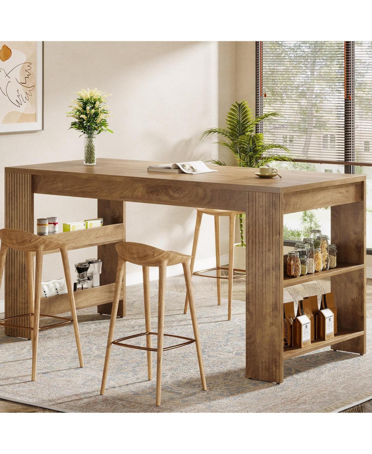 Click here for Tribesigns 63 Inch Counter Height Bar Table with S... prices