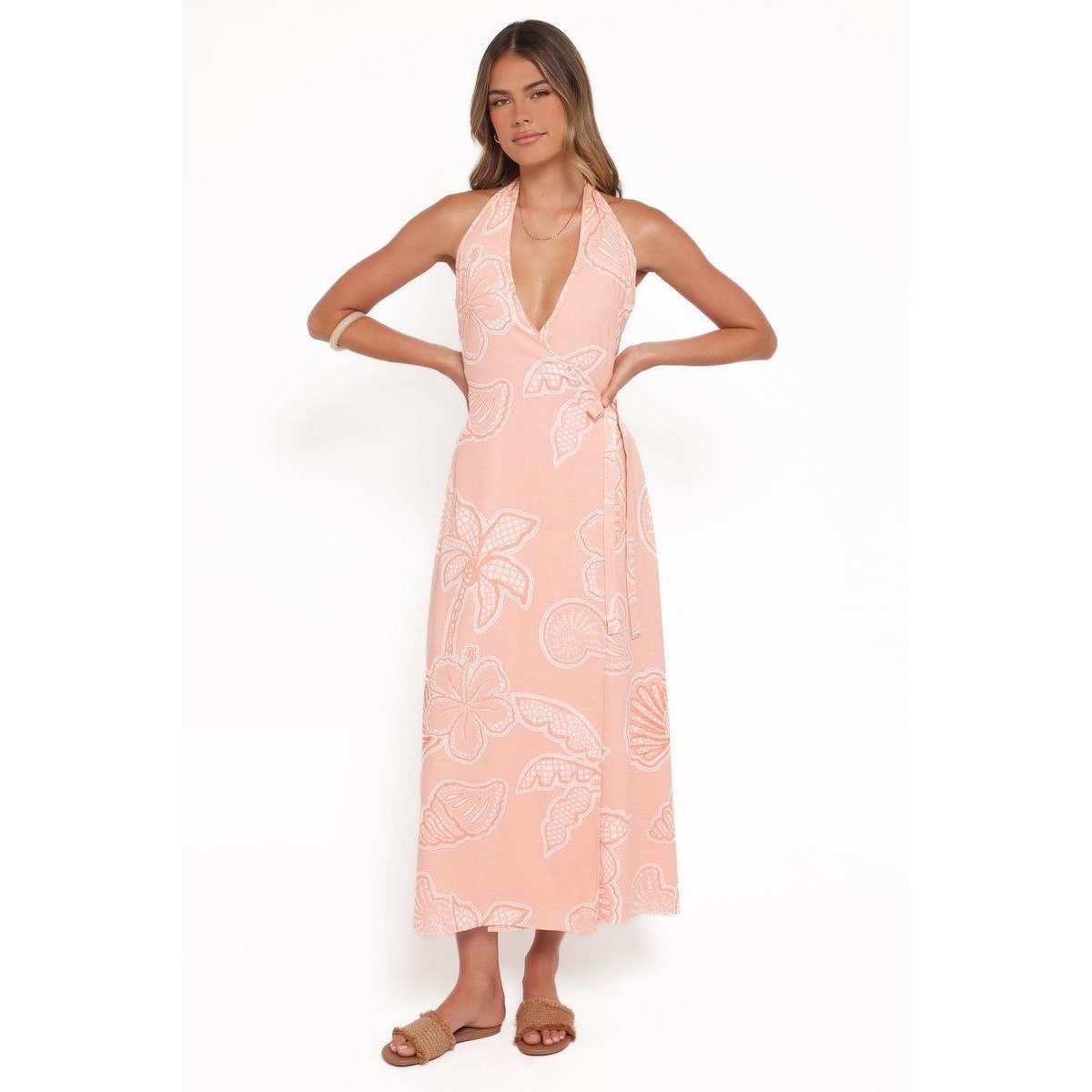 Click here for Petal and Pup Womens Sierra Wrap Midi Dress - Peac... prices