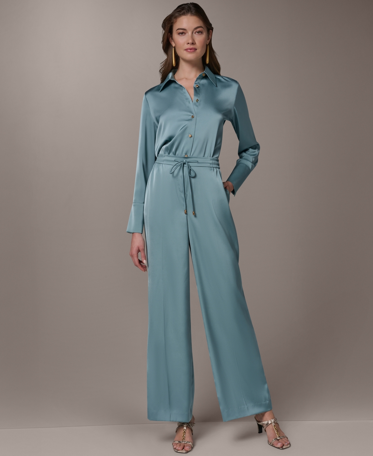 Click here for Donna Karan New York Petite Wide-Leg Pull-On Pants... prices