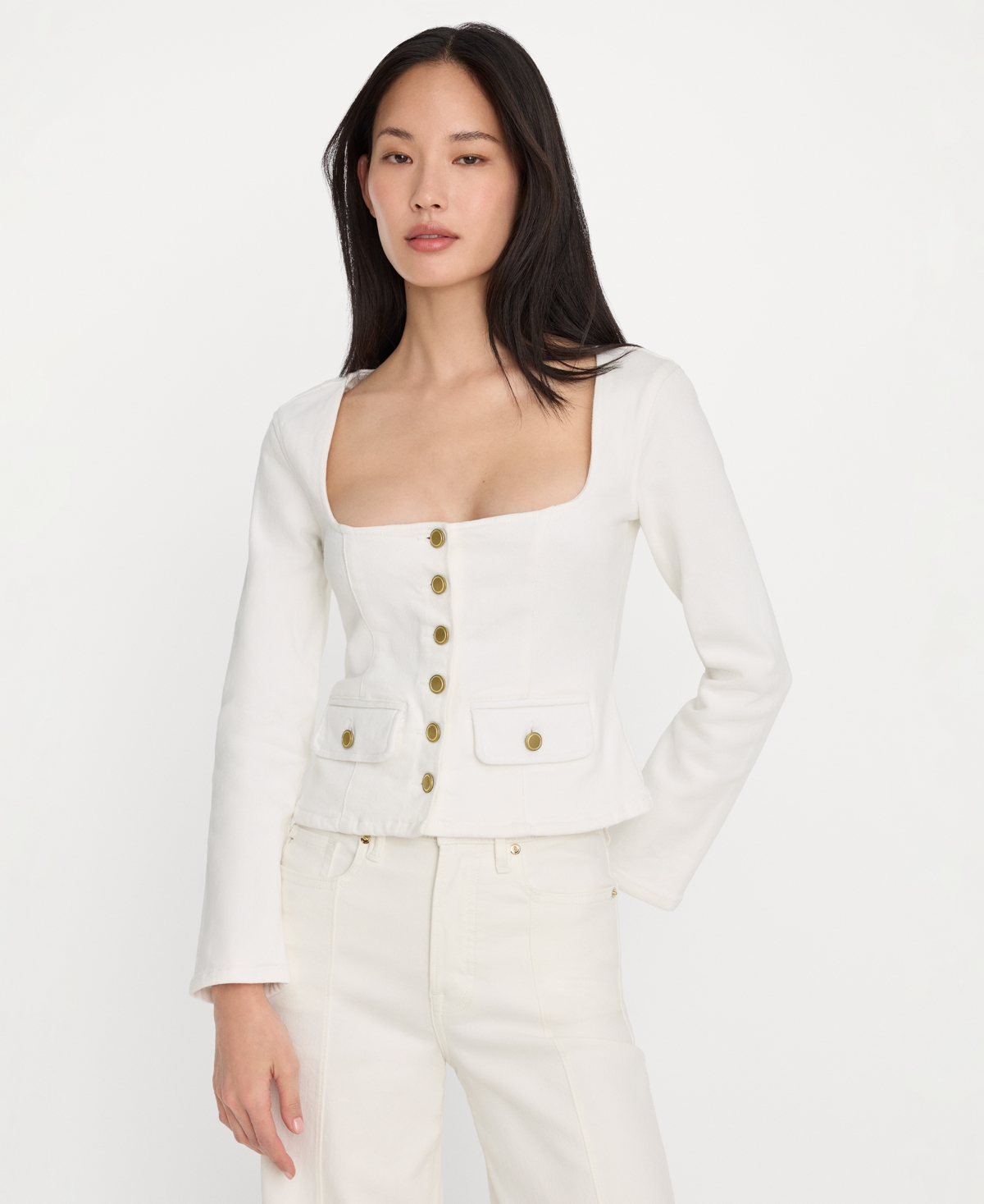 Click here for Good American Womens Cropped Square Neck Jacket  R... prices