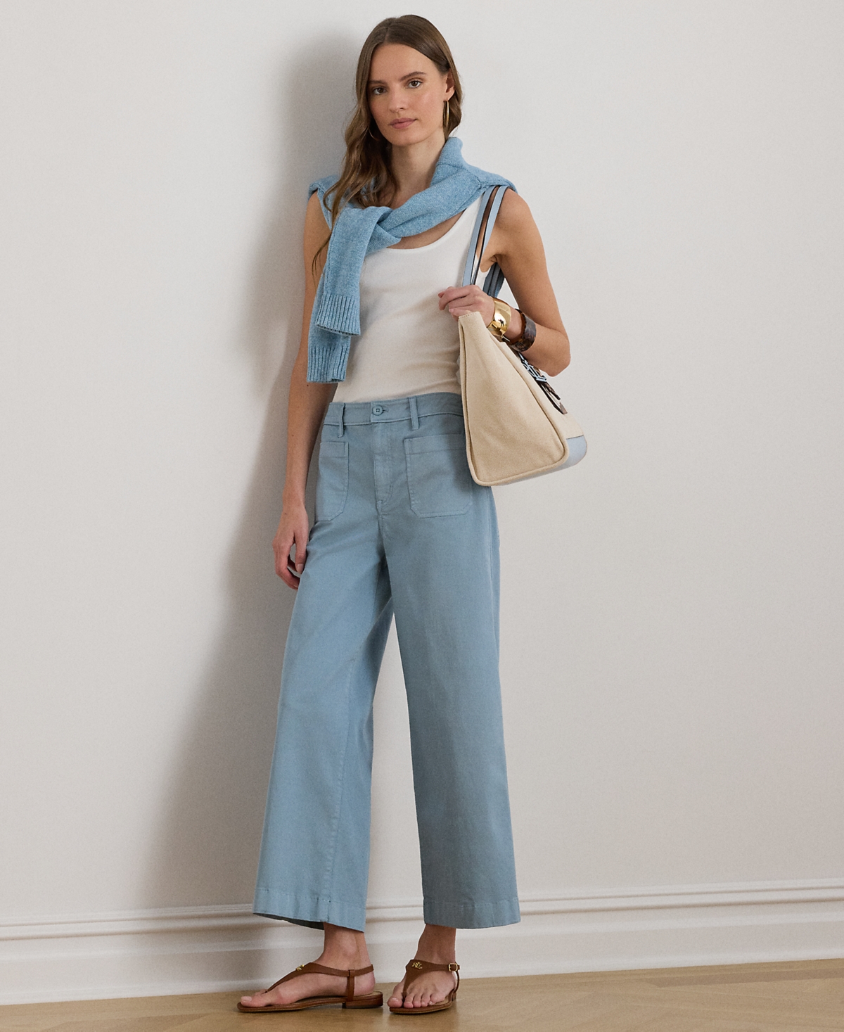 Click here for Lauren Ralph Lauren Petite Stretch Chino Wide-Leg... prices