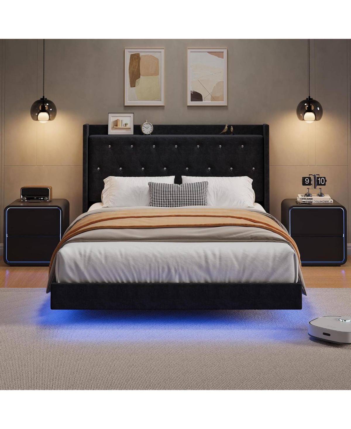 Click here for gaomon Full Size with 2 Storage Drawers Upholstere... prices