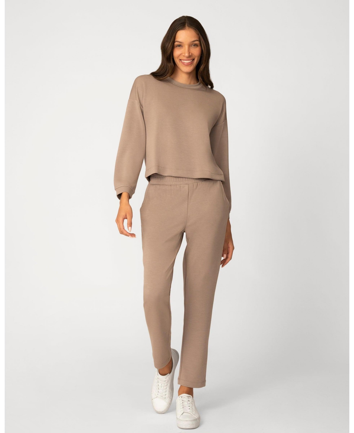 Click here for Cable & Gauge Womens Crochet Trim Knit Set - Drift... prices