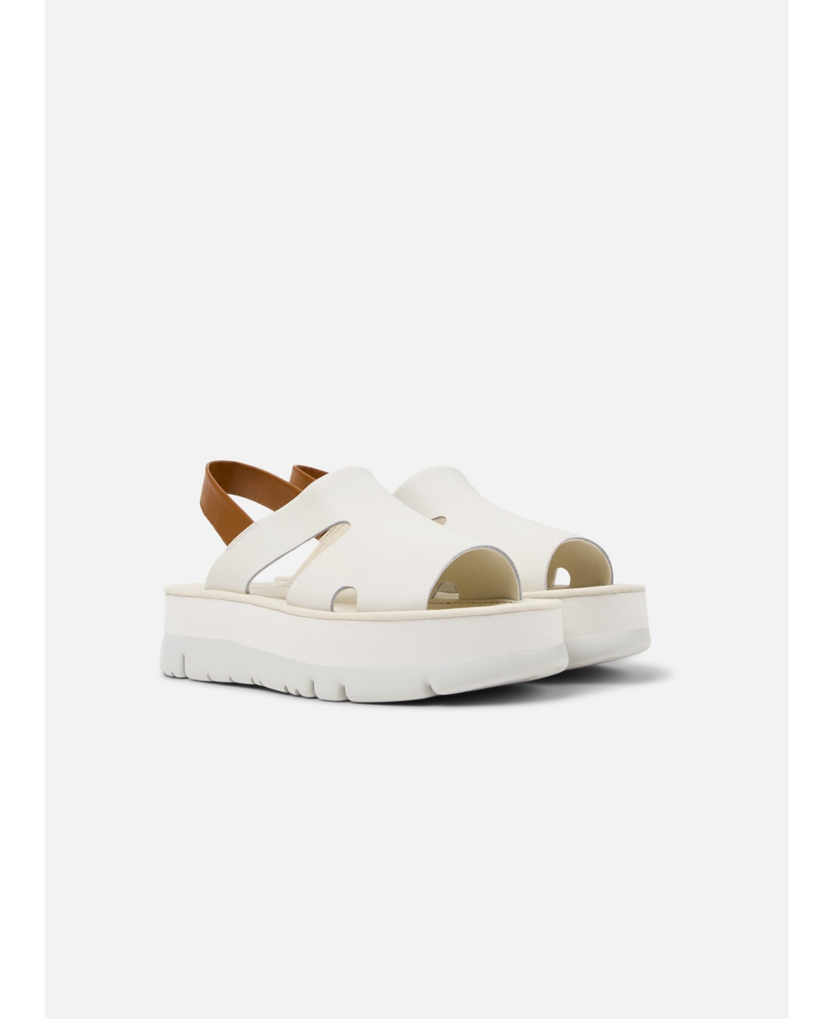 Click here for Camper Oruga Up Leather Sandals - White natural prices