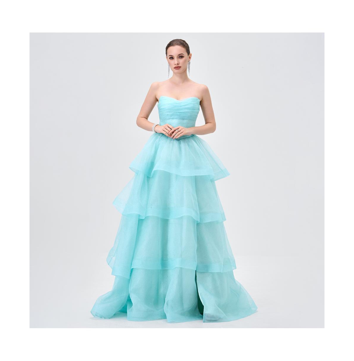 Click here for Bariano Womens Tiff Strapless Tiered Ball Gown - M... prices