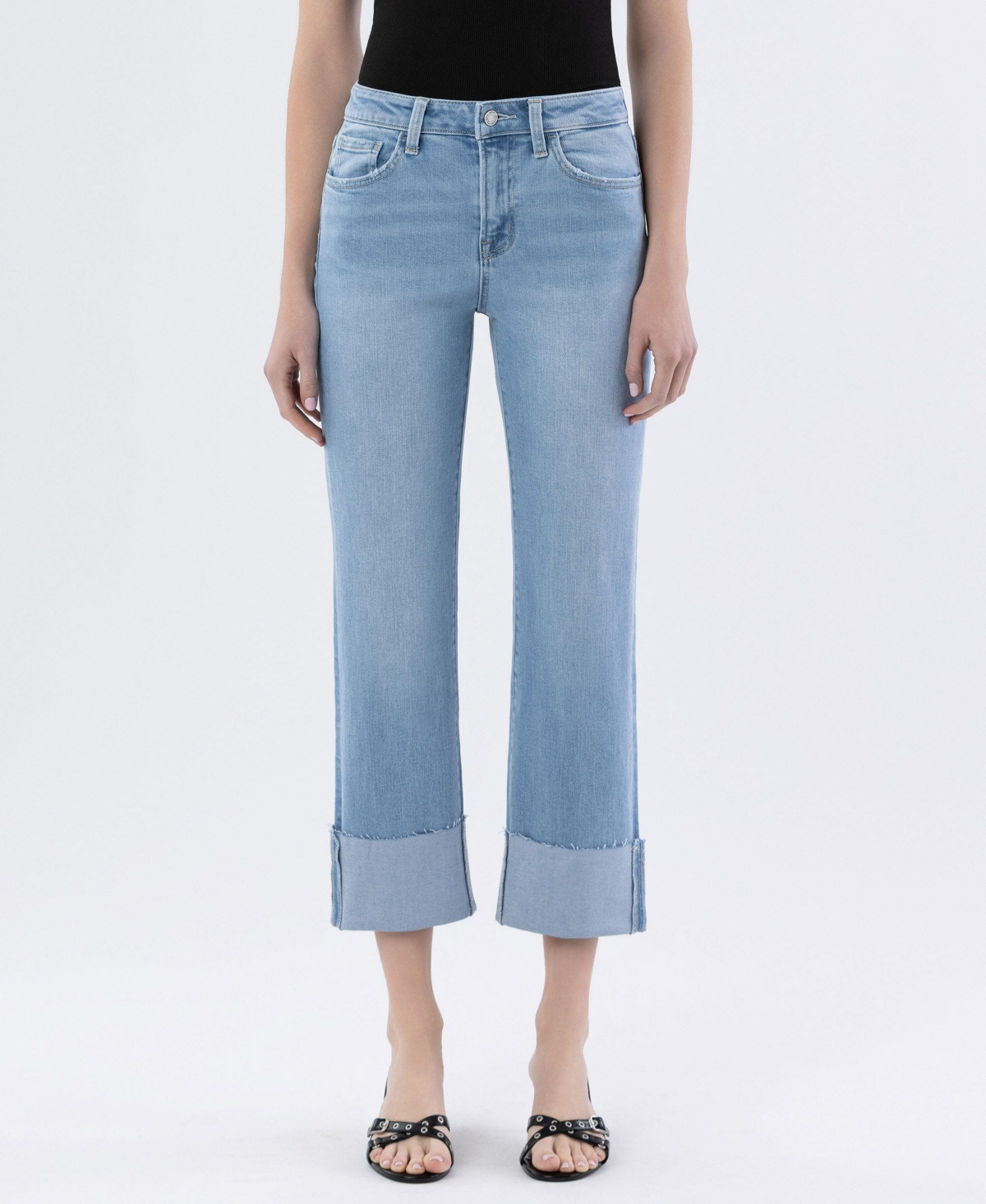 Click here for Vervet Womens High Rise Cuffed Straight Jeans - Ju... prices