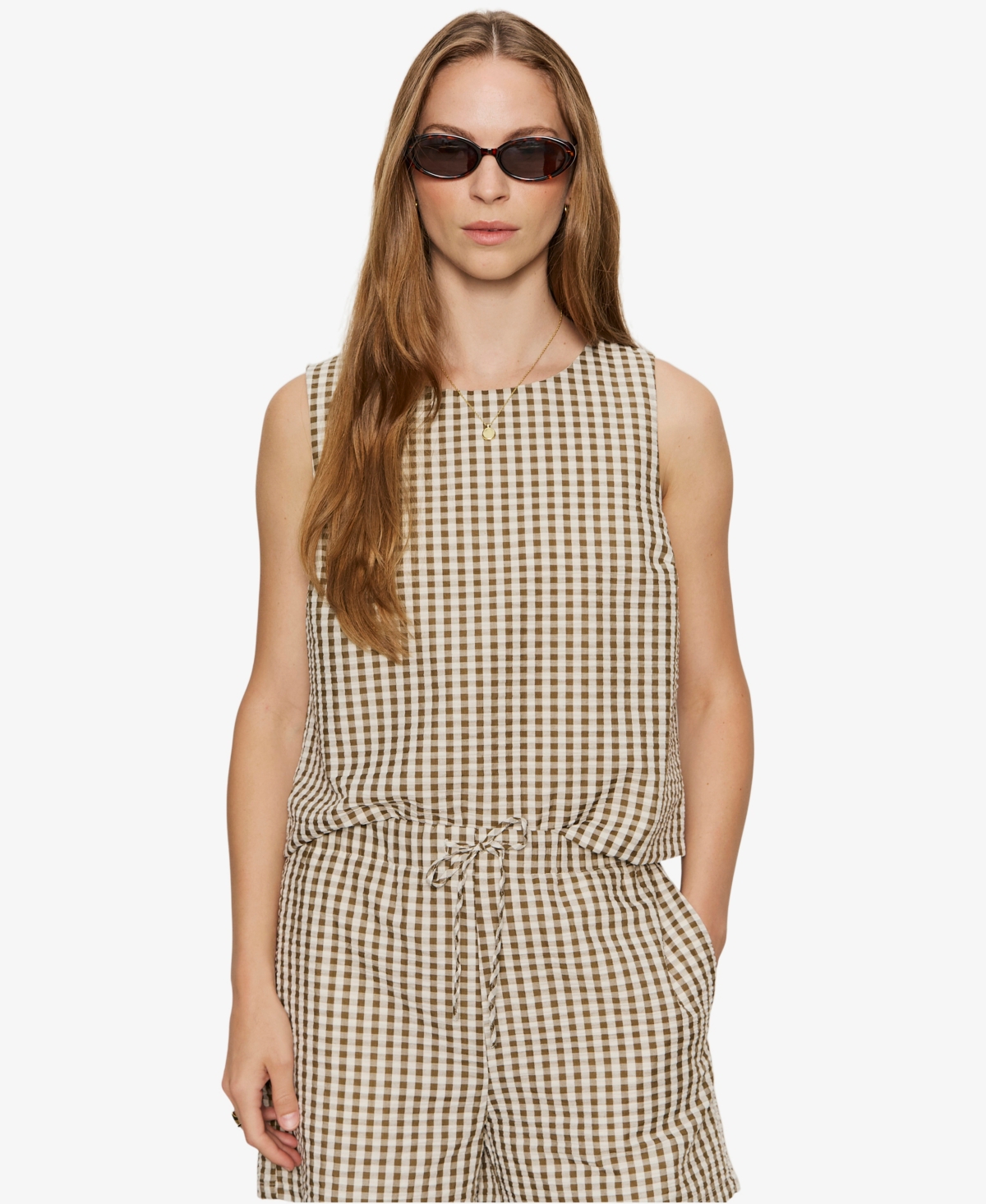 Click here for Sanctuary Womens Crewneck Sleeveless Top - Timber/... prices