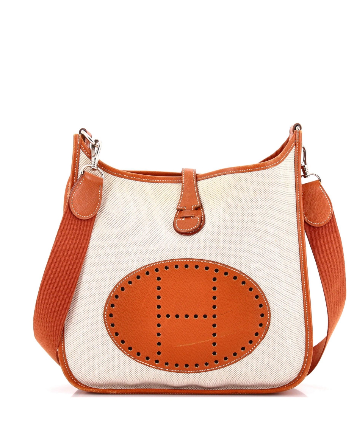 Click here for Pre-Owned HERMES Pm Evelyne Bag Gen Iii Toile and... prices