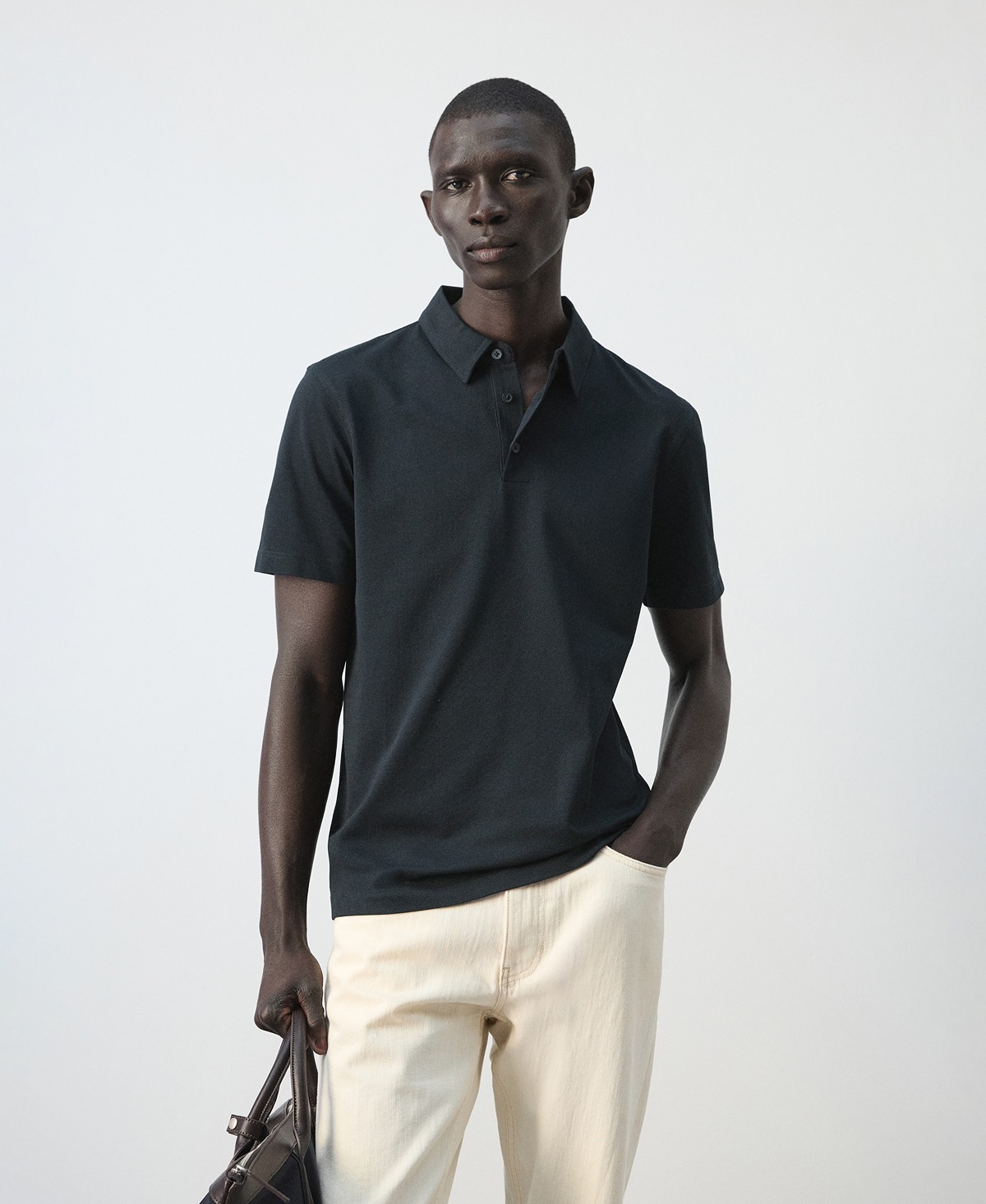 Click here for Mango Mens Slim Fit Pique Polo Shirt - Navy prices