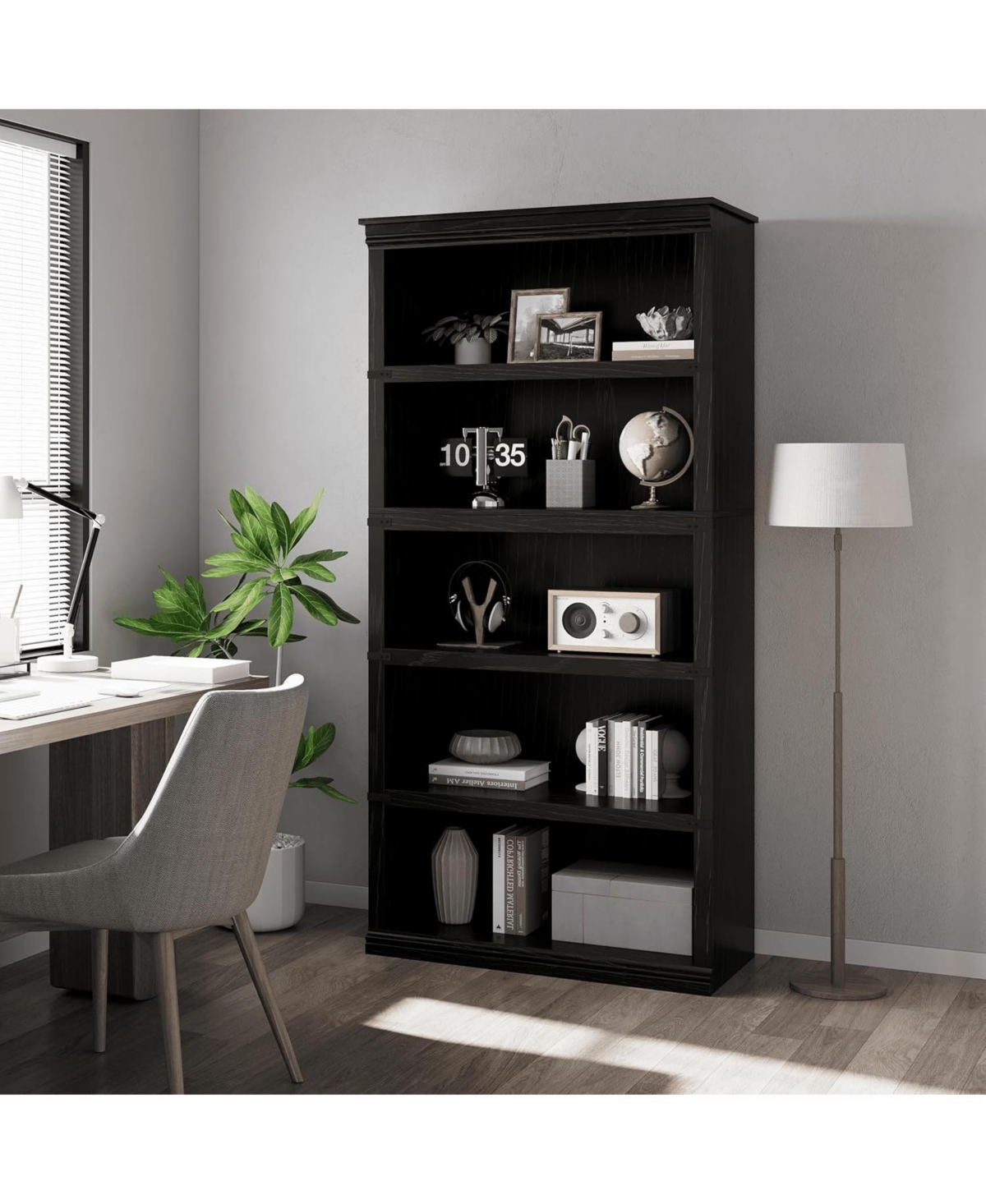 Click here for gaomon 5-Tier Farmhouse Bookcase 67.4" Tall W... prices