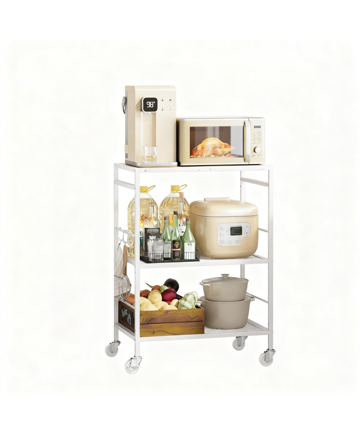 Click here for Yigii Adjustable Shelf Kitchen Cart with Metal Fra... prices