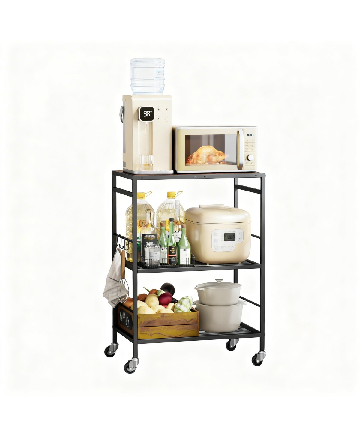 Click here for Yigii Adjustable Shelf Kitchen Cart with Metal Fra... prices