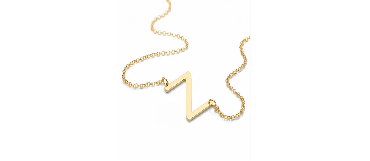 Click here for Oak & Luna Sideways Initial Necklace in Gold Plate... prices