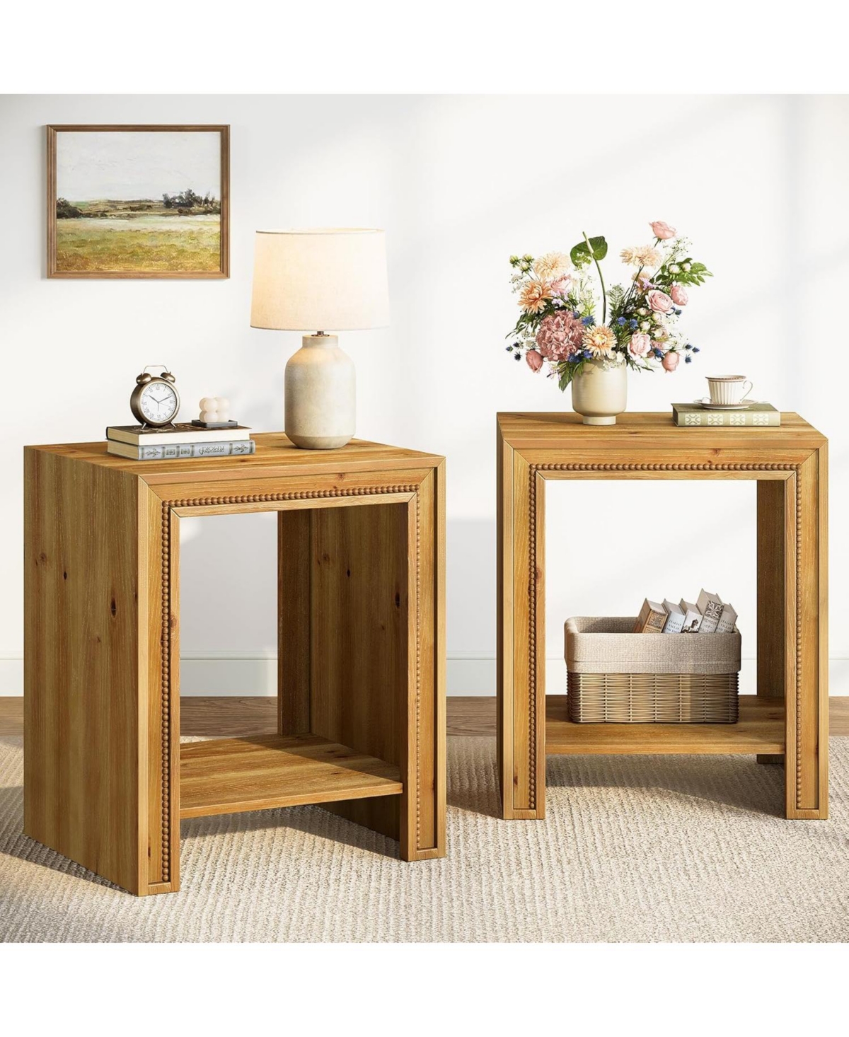 Click here for Tribesigns Solid Wood End Table  2-Tier Farmhouse... prices