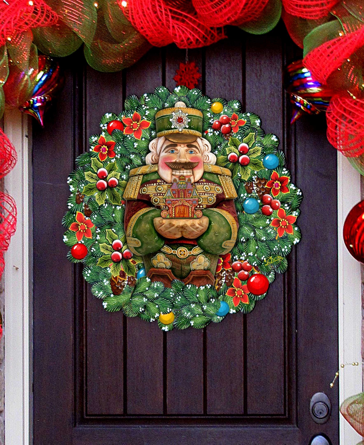 Click here for Designocracy Nutcrackers Wreath Gift Holiday Door... prices