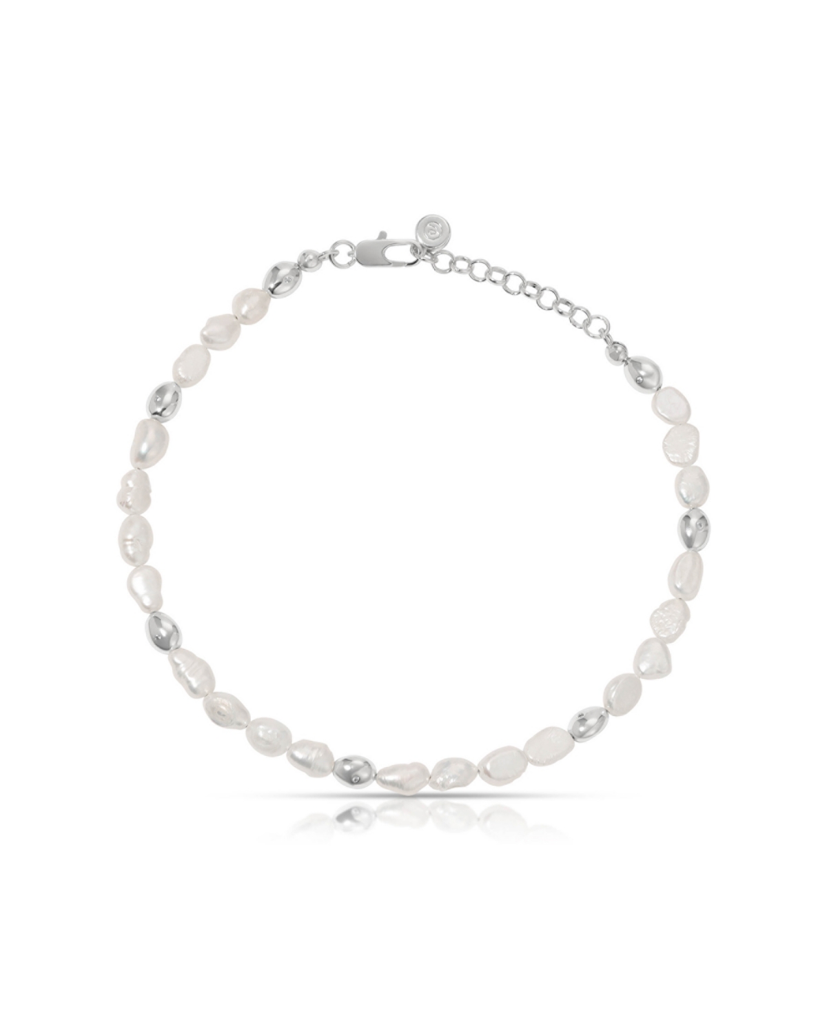 Click here for Ettika Freshwater Pearl Polished Pebble Anklet - S... prices