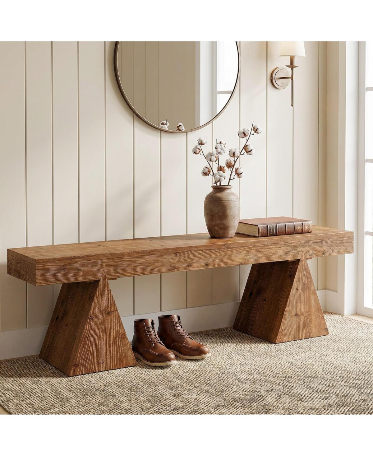 Click here for Tribesigns 63" Solid Wood Bench  Rustic Indoo... prices