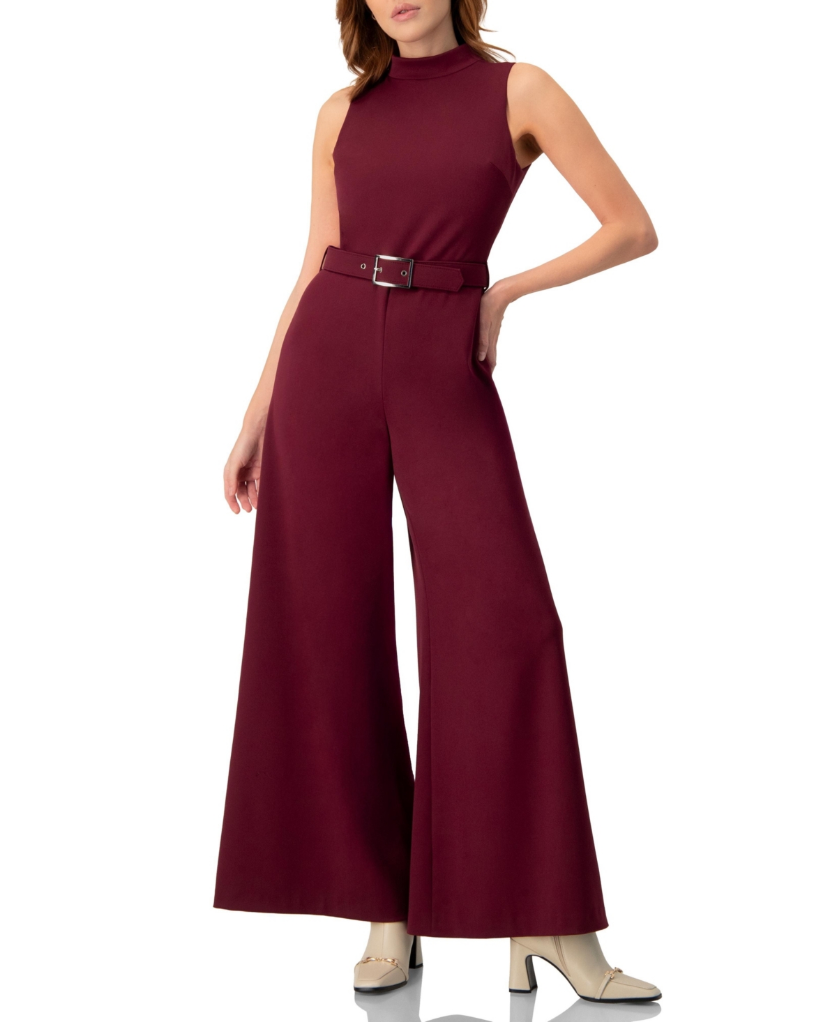 Click here for Ivonne Womens Sleeveless High Neck Jumpsuit with B... prices