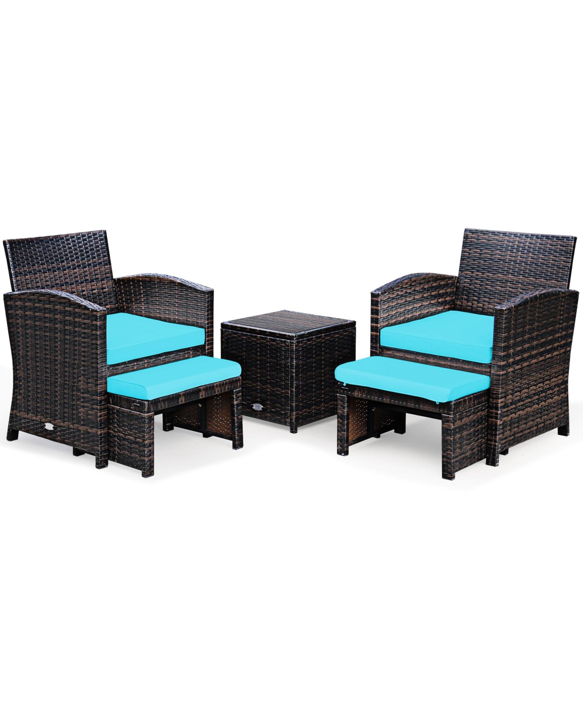 Click here for Gymax 5PCS Rattan Patio Furniture Set Chair & Otto... prices