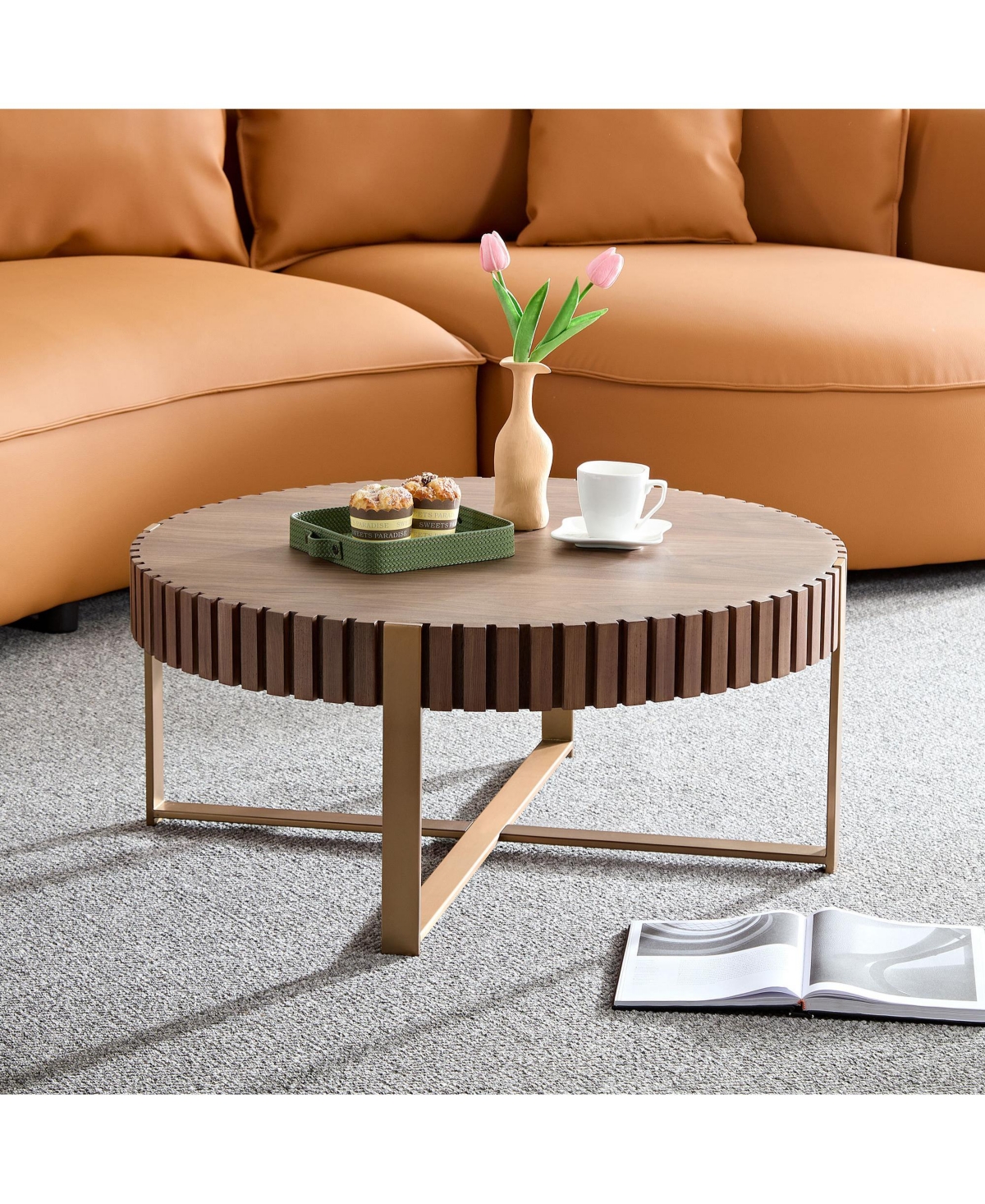Click here for Rainsken Modern Drum Coffee Table  31.5 Round Cent... prices