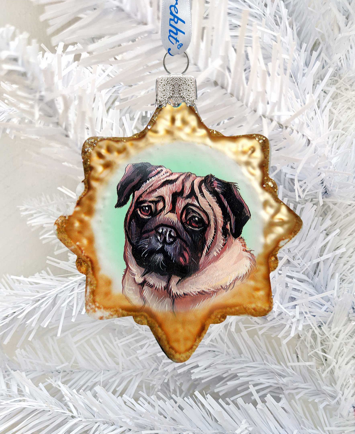 Click here for Designocracy Cute Pug Mercury Holiday Ornament - M... prices
