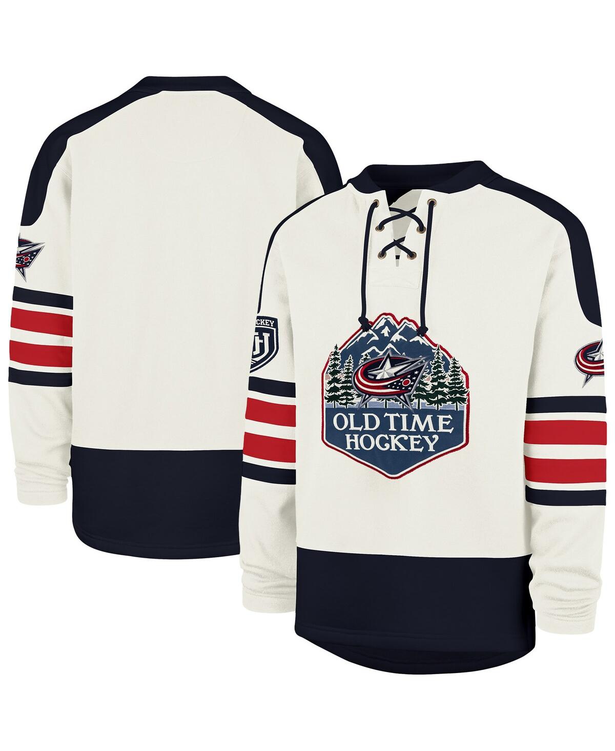 Click here for 47 Brand Mens Cream Columbus Blue Jackets Pond Hoc... prices