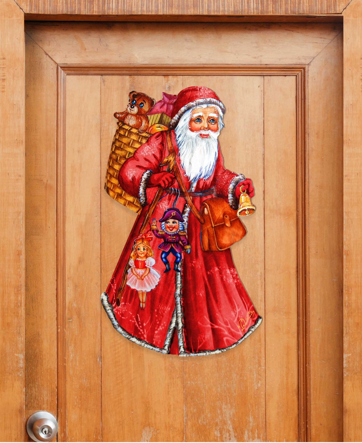 Click here for Designocracy Saint Nick Christmas Door Hanger - Mu... prices