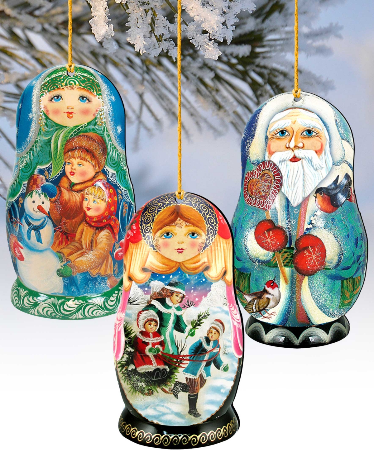 Click here for Designocracy Winter Play Dolls Wooden Ornaments  S... prices