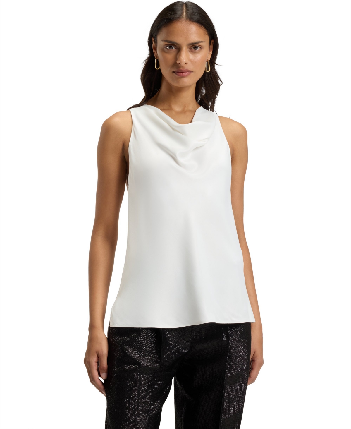 Click here for Boss by Hugo Boss Womens Satin Draped Neckline Sle... prices