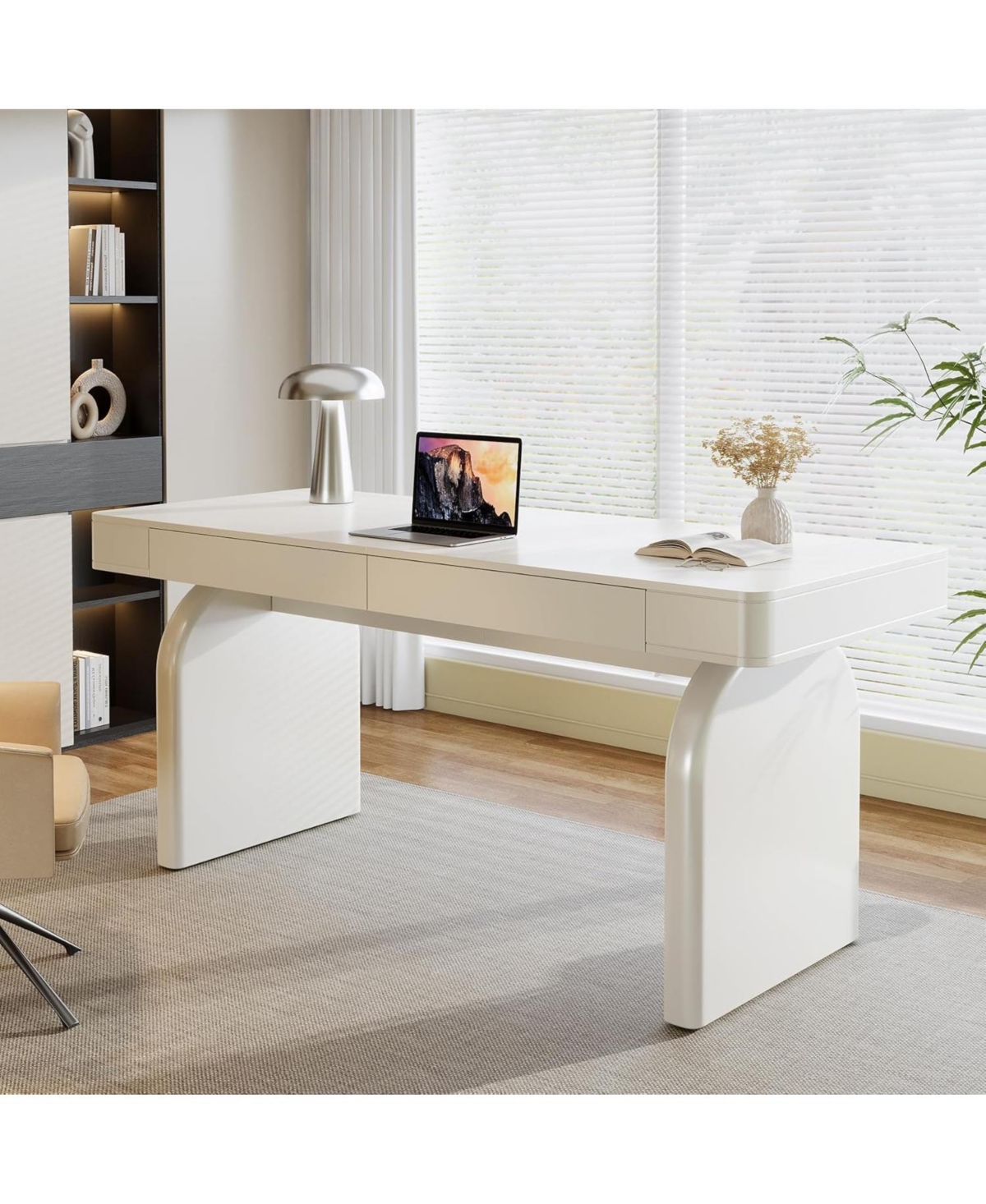 Click here for Tribesigns White Desk with Drawers  63-Inch Modern... prices