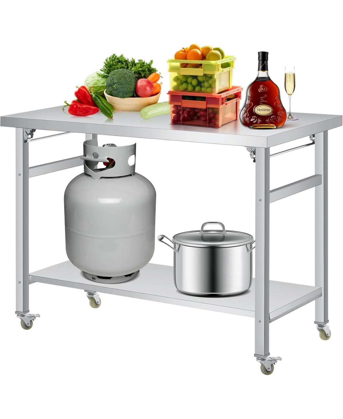 Click here for gaomon Folding Stainless Steel Table Commercial Wo... prices