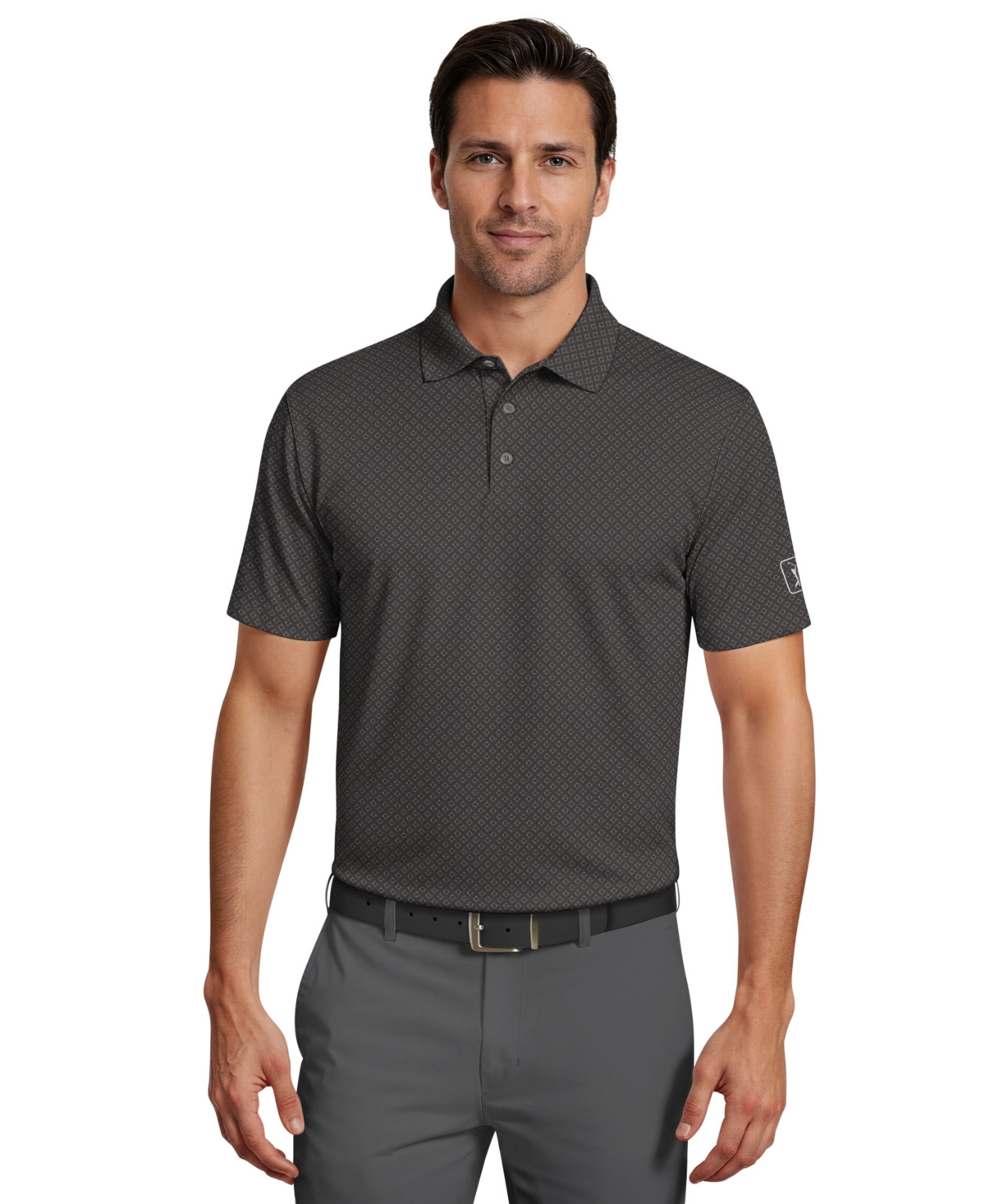Click here for Pga Tour Mens Essential Geo Print Golf Polo Shirt... prices