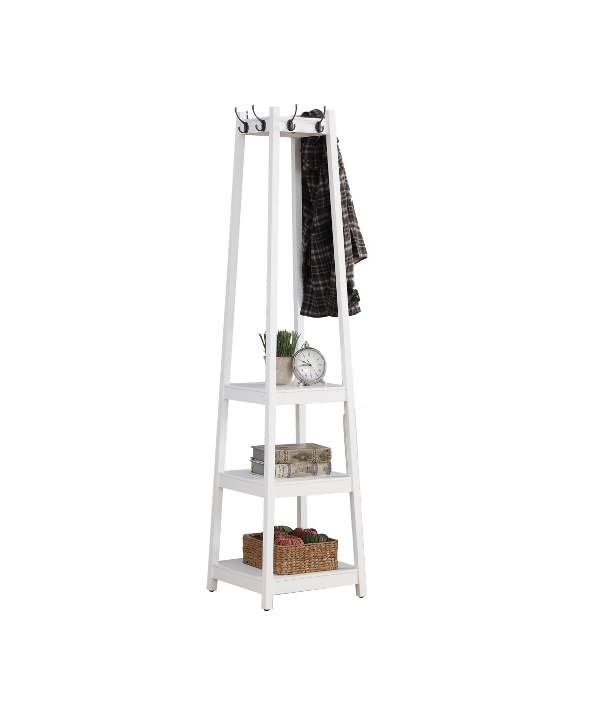 Click here for Rainsken Trapezoid Coat Rack with 3-Tier Storage S... prices