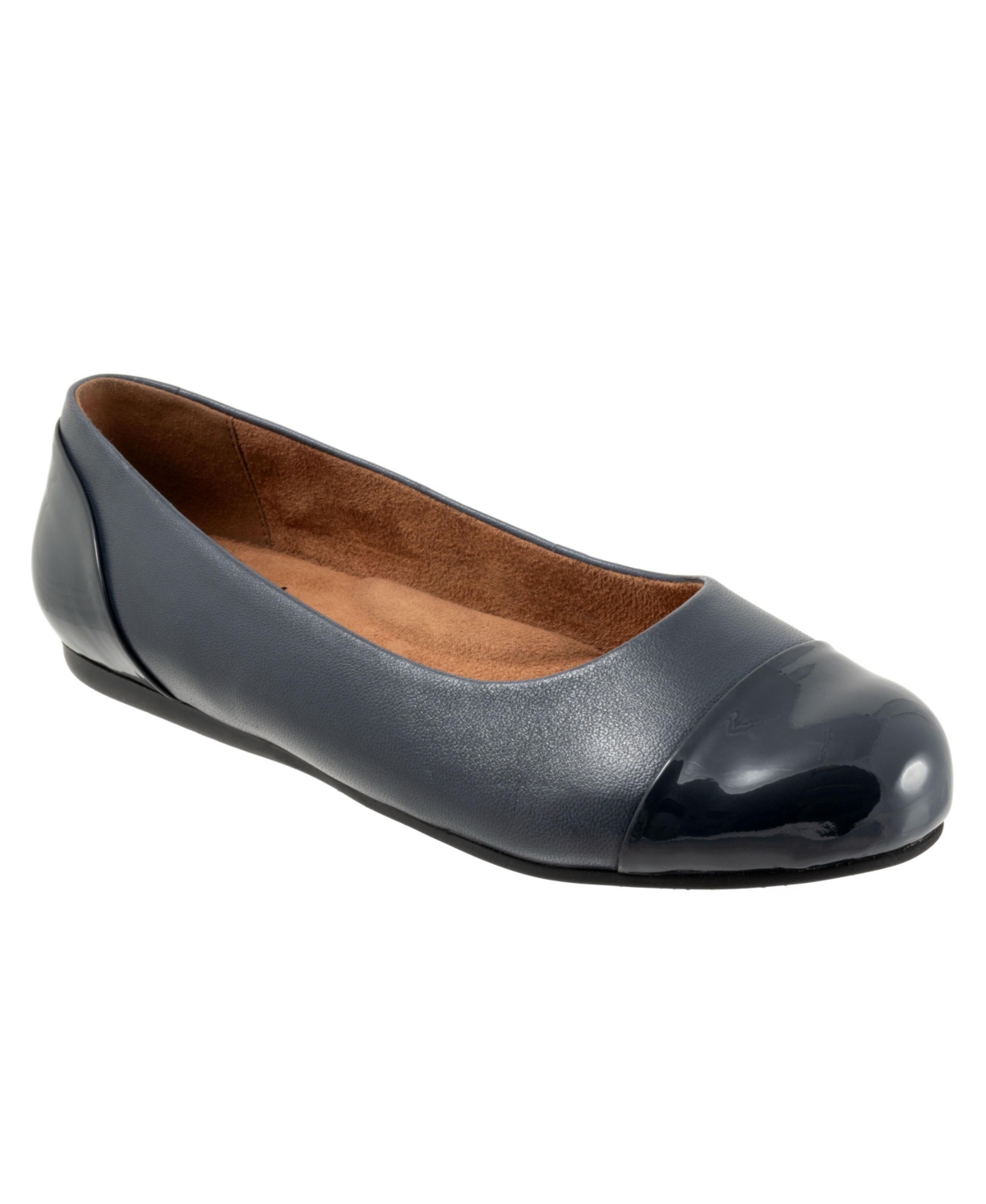 Click here for Softwalk Womens Sonoma Toe Cap Flat - Navy prices