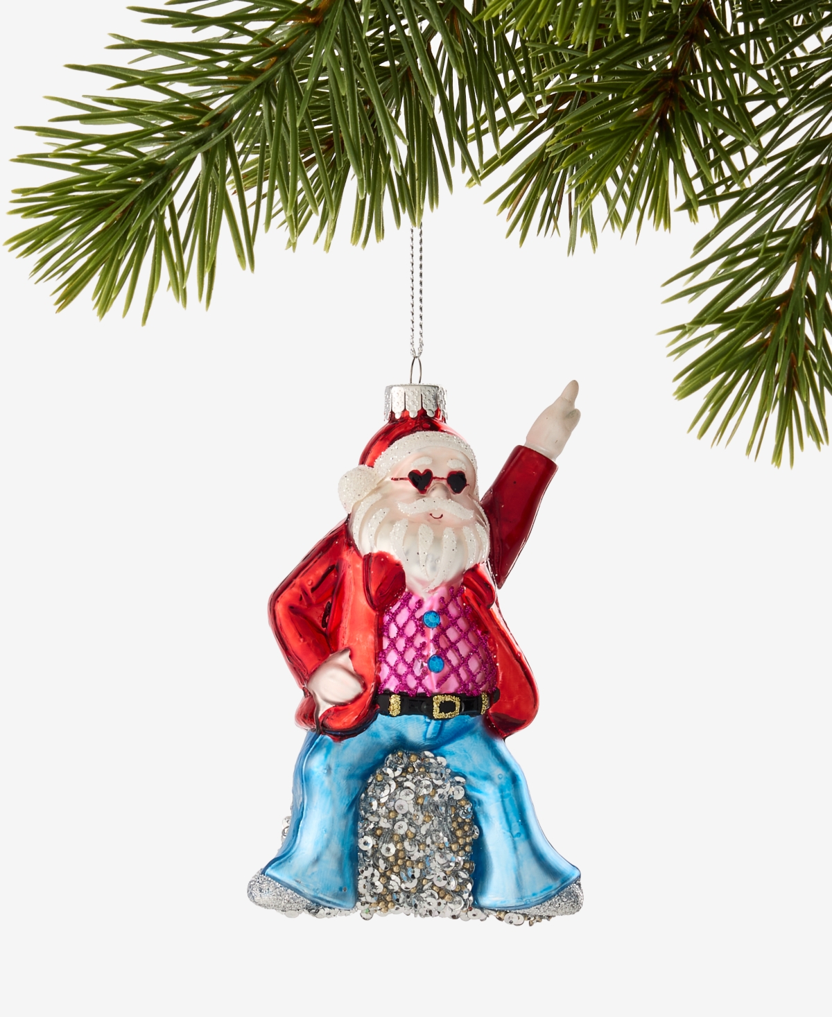 Click here for Holiday Lane Disco Brights Santa Ornament  Macys E... prices