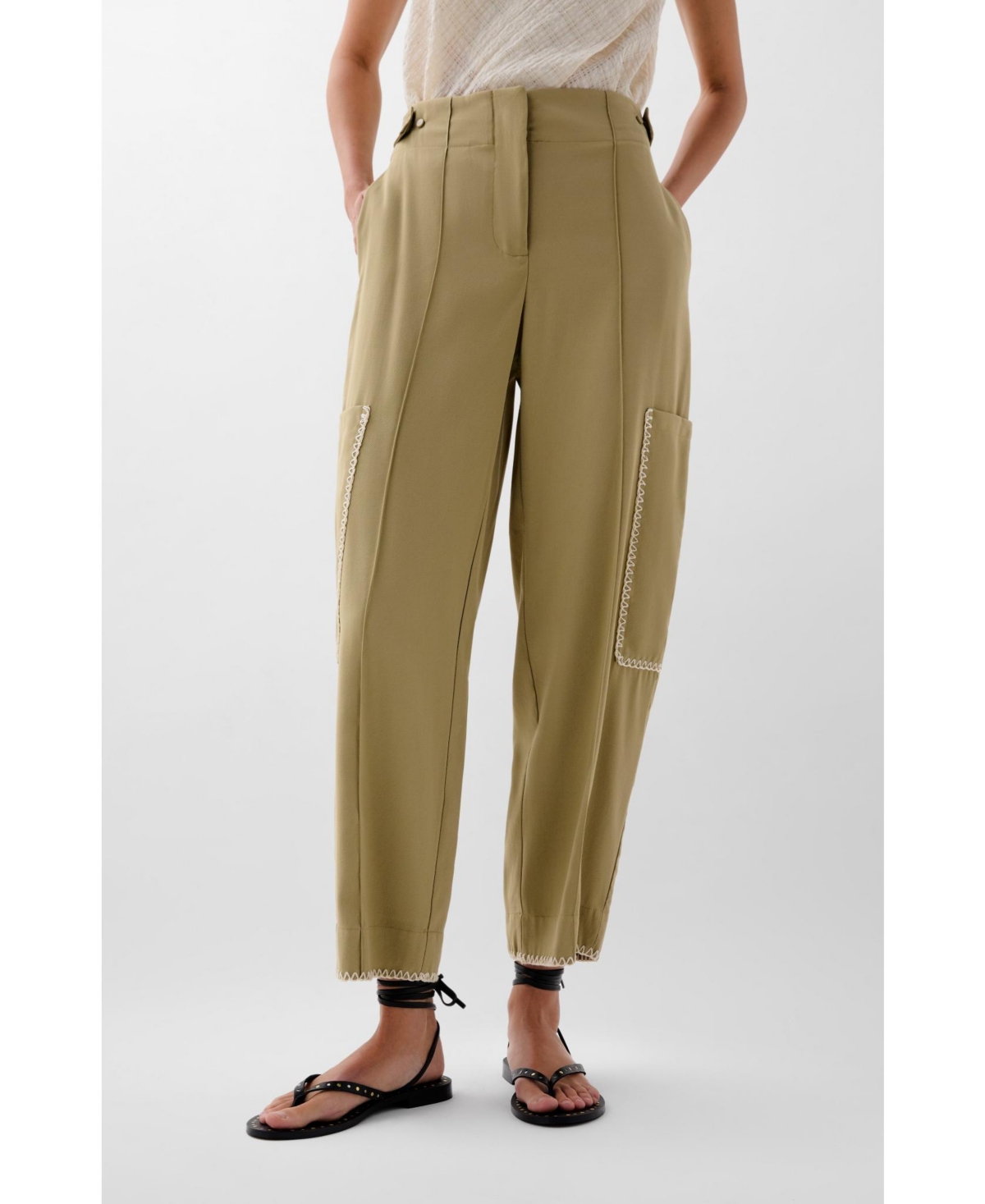 Click here for Scalpers Womens Safari Stitching Pant - Khaki prices