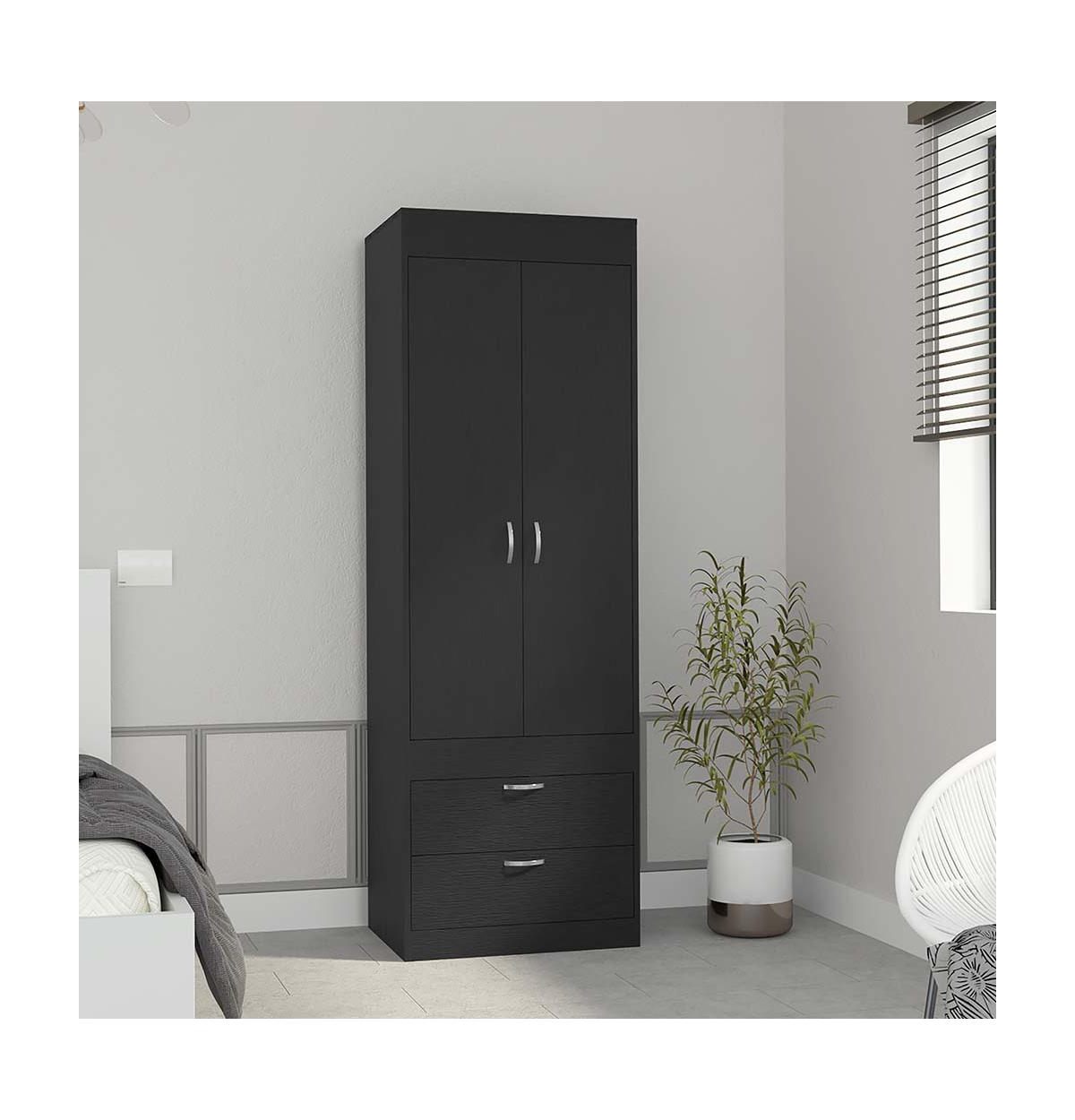Click here for Flynama Black Wengue Finish Tarento Armoire with 2... prices