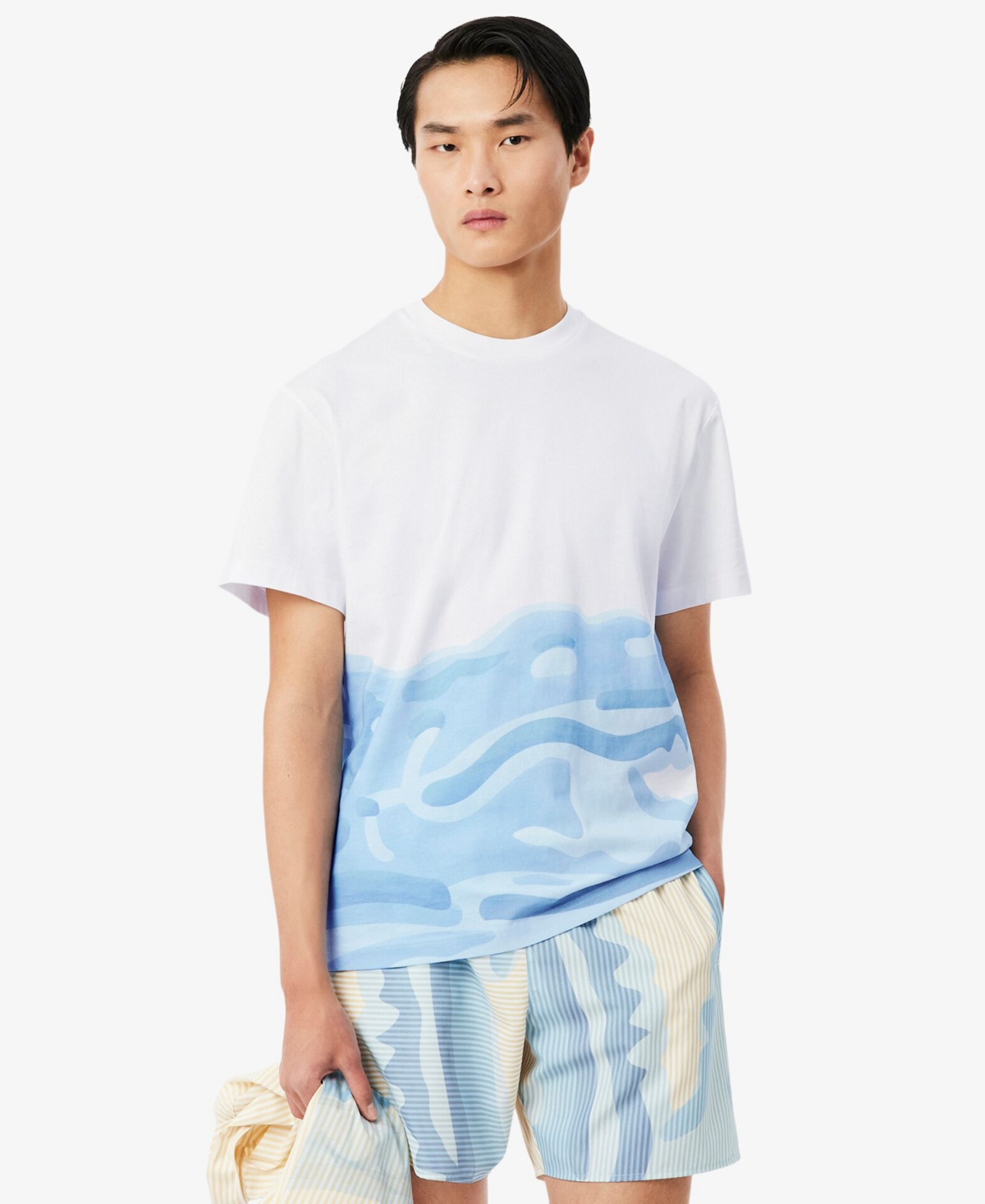 Click here for Lacoste Mens Printed Crewneck T-Shirt - White prices