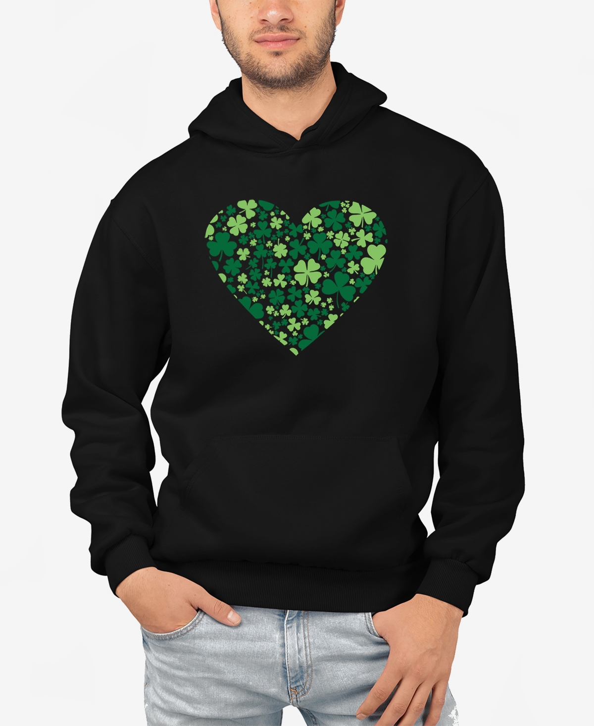 Click here for La Pop Art Mens Clover Heart Word Art Hooded Sweat... prices