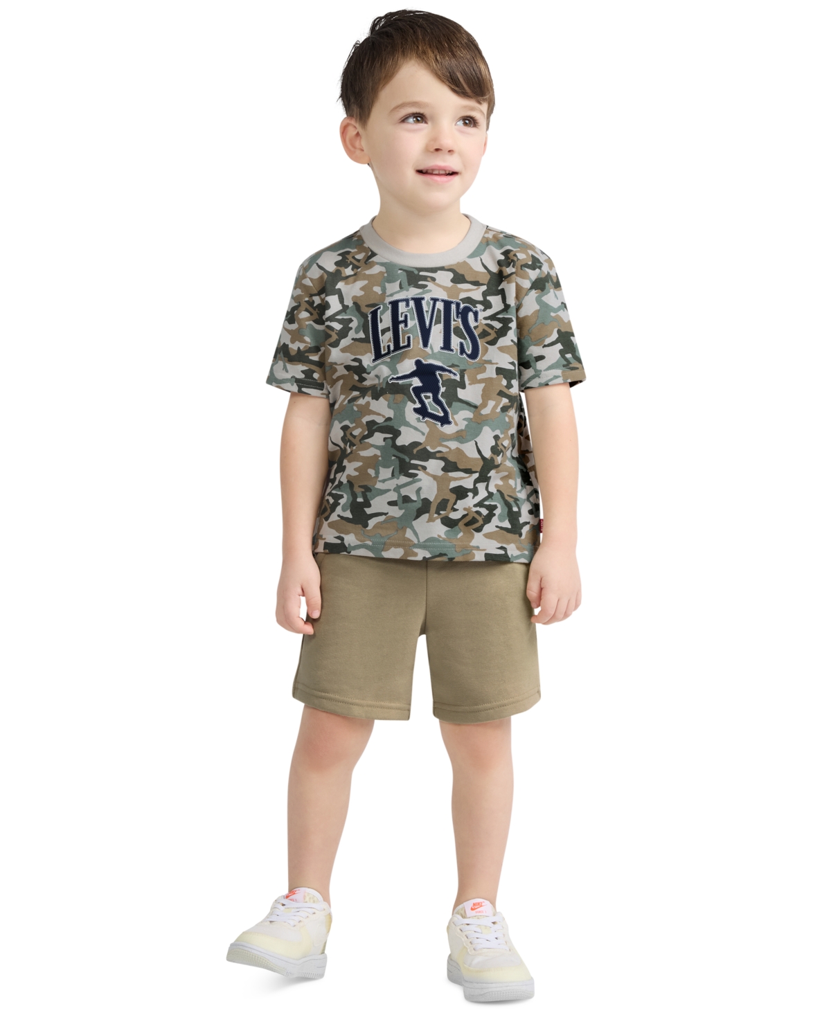 Click here for Levis Boys 2T-7 Camo Tee & Short Set - Olive/Tan/M... prices