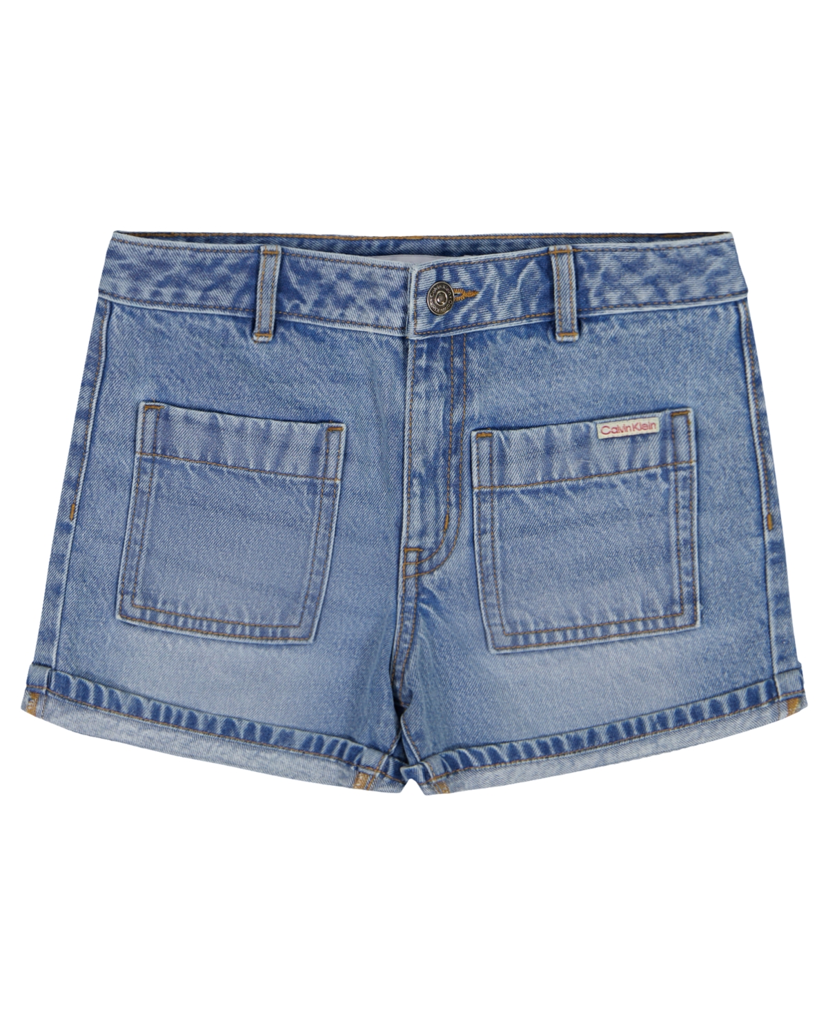 Click here for Calvin Klein Girls 7-16 Cuffed Denim Shorts - Blue prices