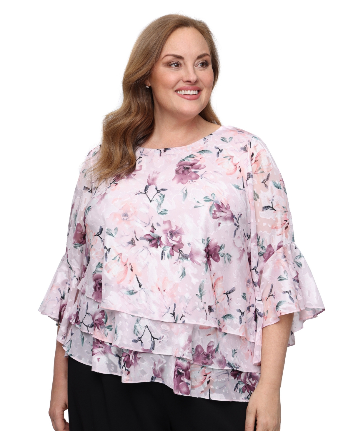 Click here for Alex Evenings Plus Size Short-Sleeve Boat Neck Top... prices