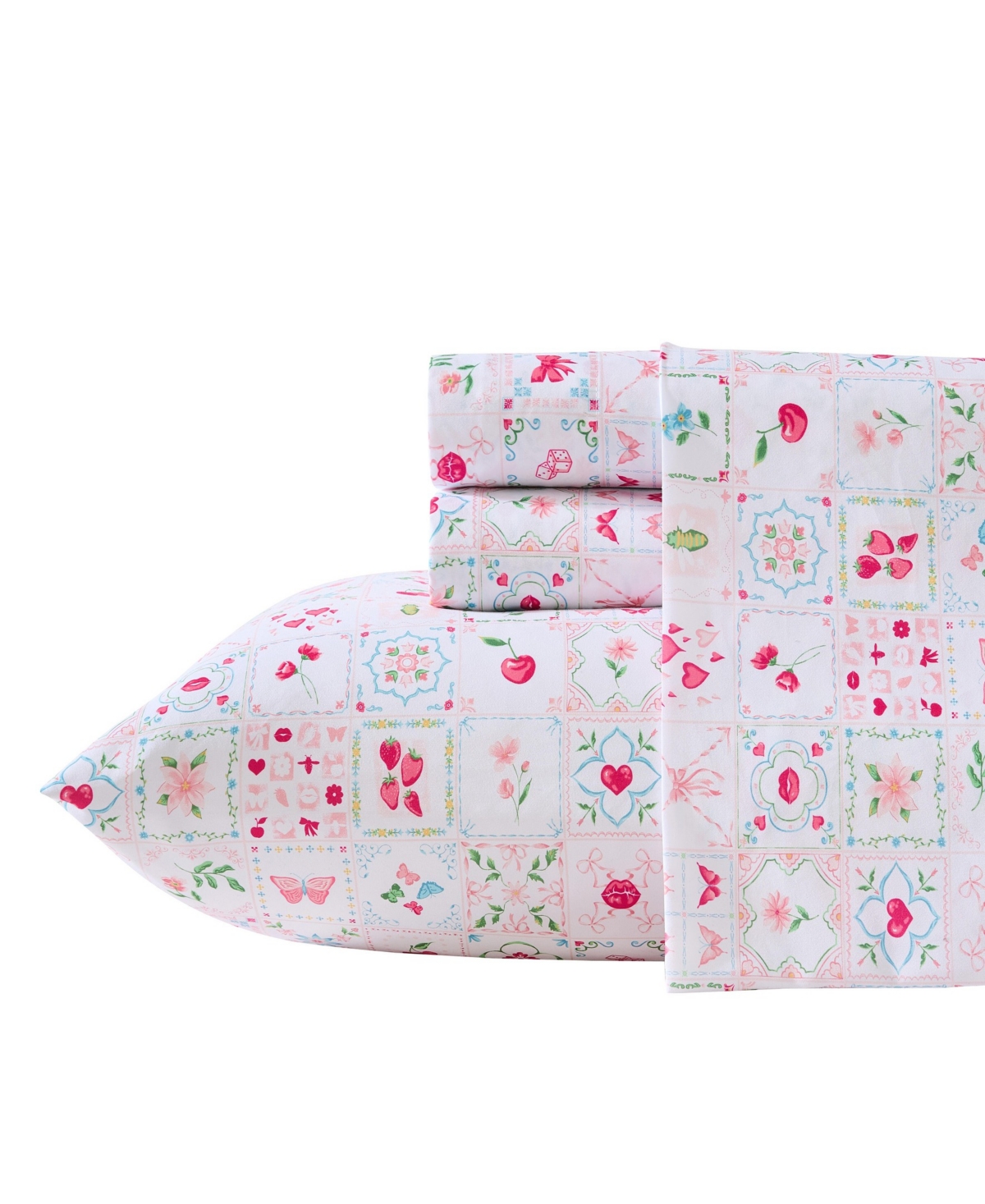 Click here for Betsey Johnson Pretty Tiles Microfiber 3-Pc. Sheet... prices