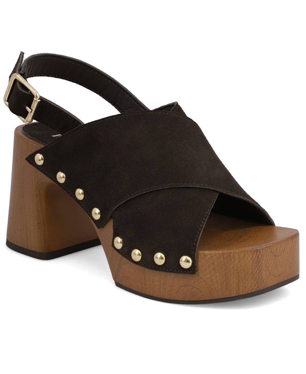 Click here for Mia Womens Eudora Studded Crisscross Square-Toe Pl... prices