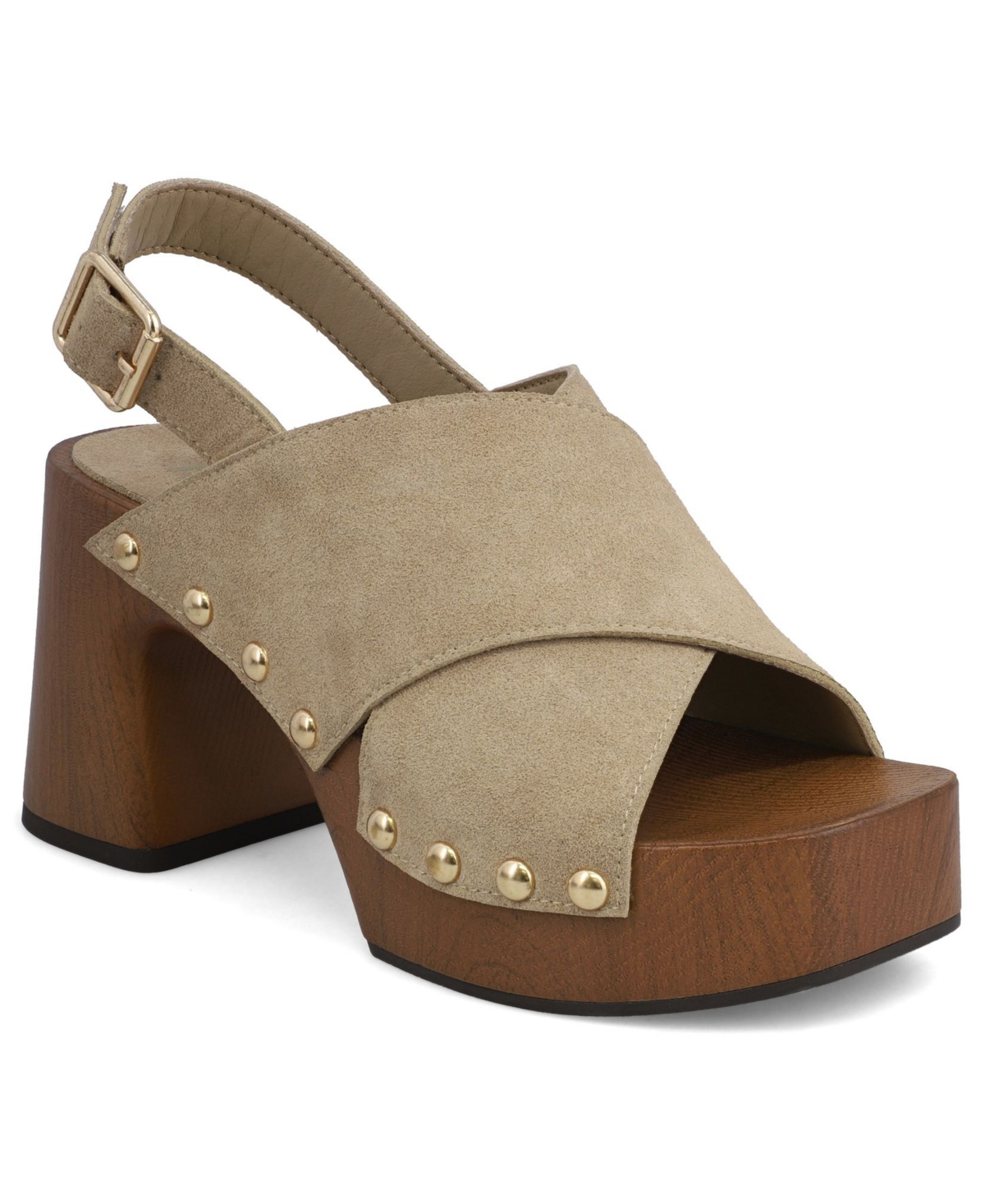 Click here for Mia Womens Eudora Studded Crisscross Square-Toe Pl... prices