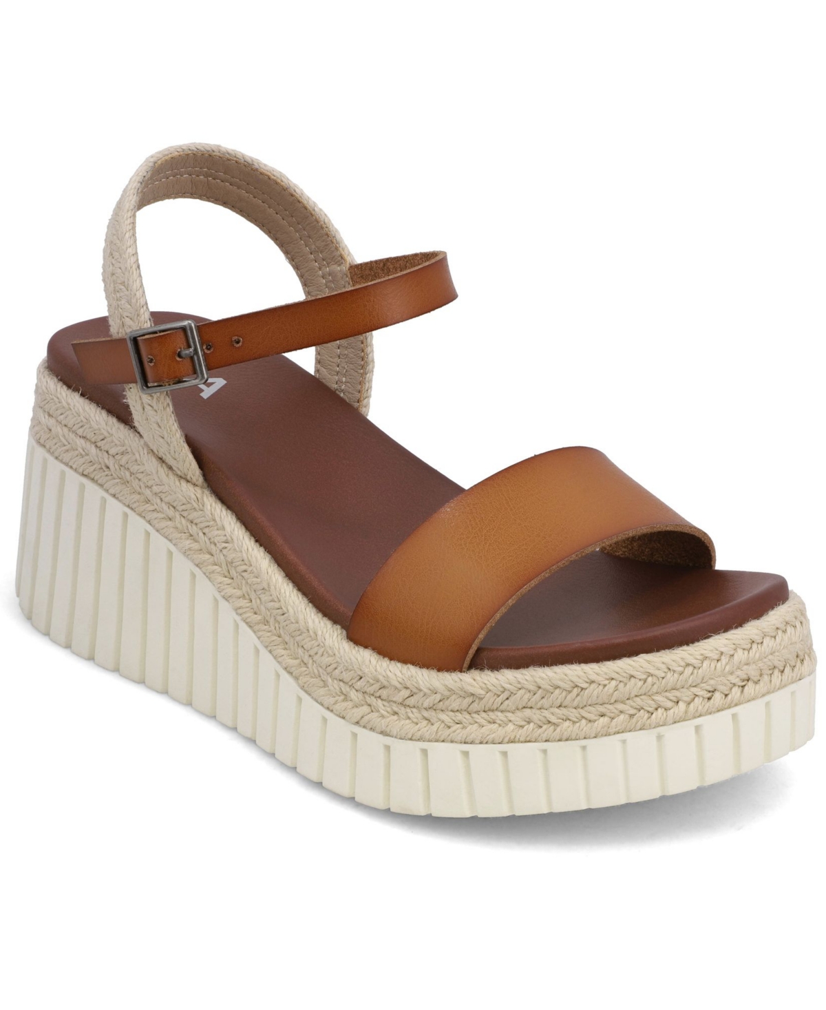 Click here for Mia Womens Yanis Round Toe Wedge Sandals - Tan prices