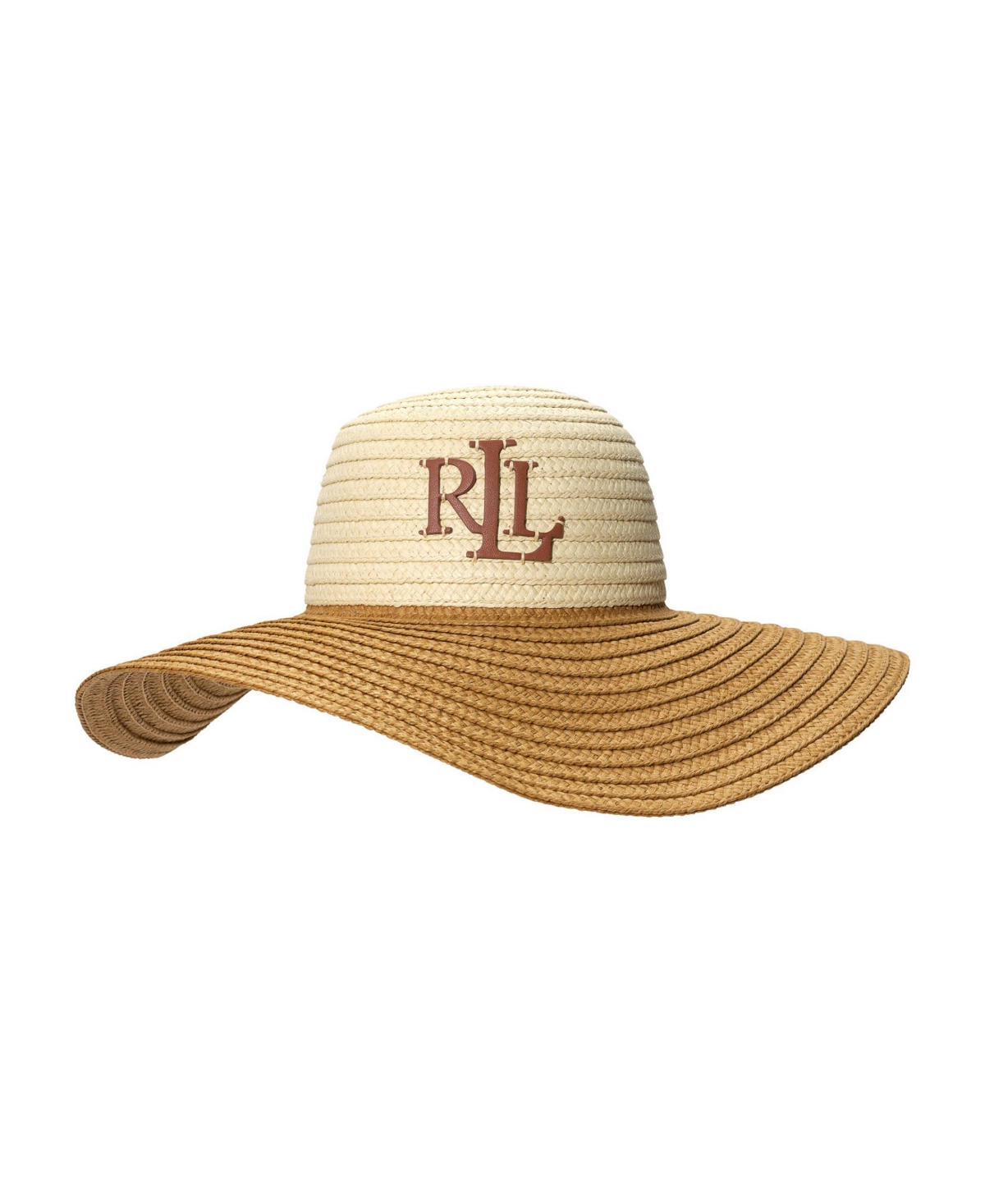 Click here for Lauren Ralph Lauren Leather Woven Sun Hat - Natura... prices