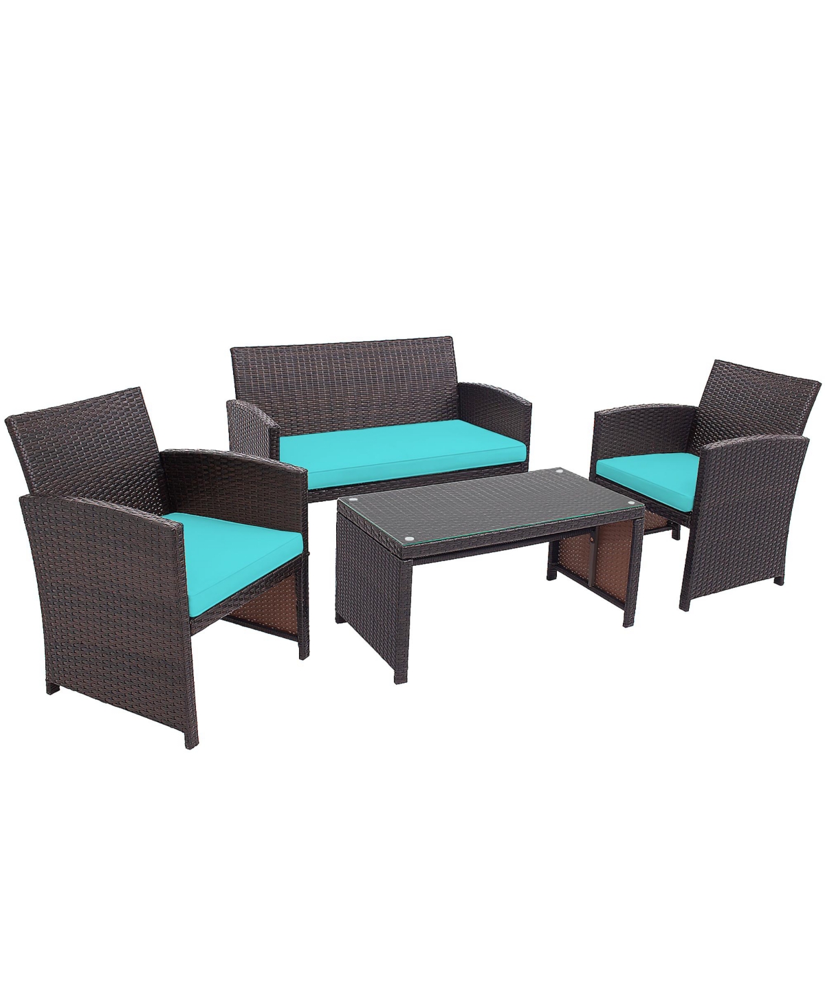 Click here for 4PCS Patio Rattan Furniture Set Cushioned Chair So... prices