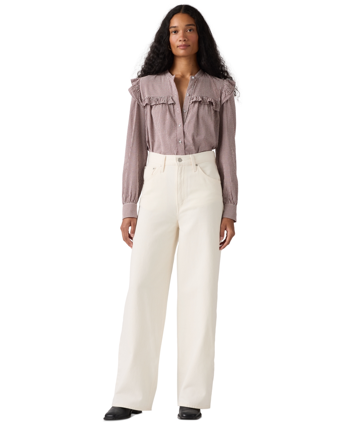 Click here for Levis Womens Cinch-Waist Lightweight Baggy Jeans -... prices