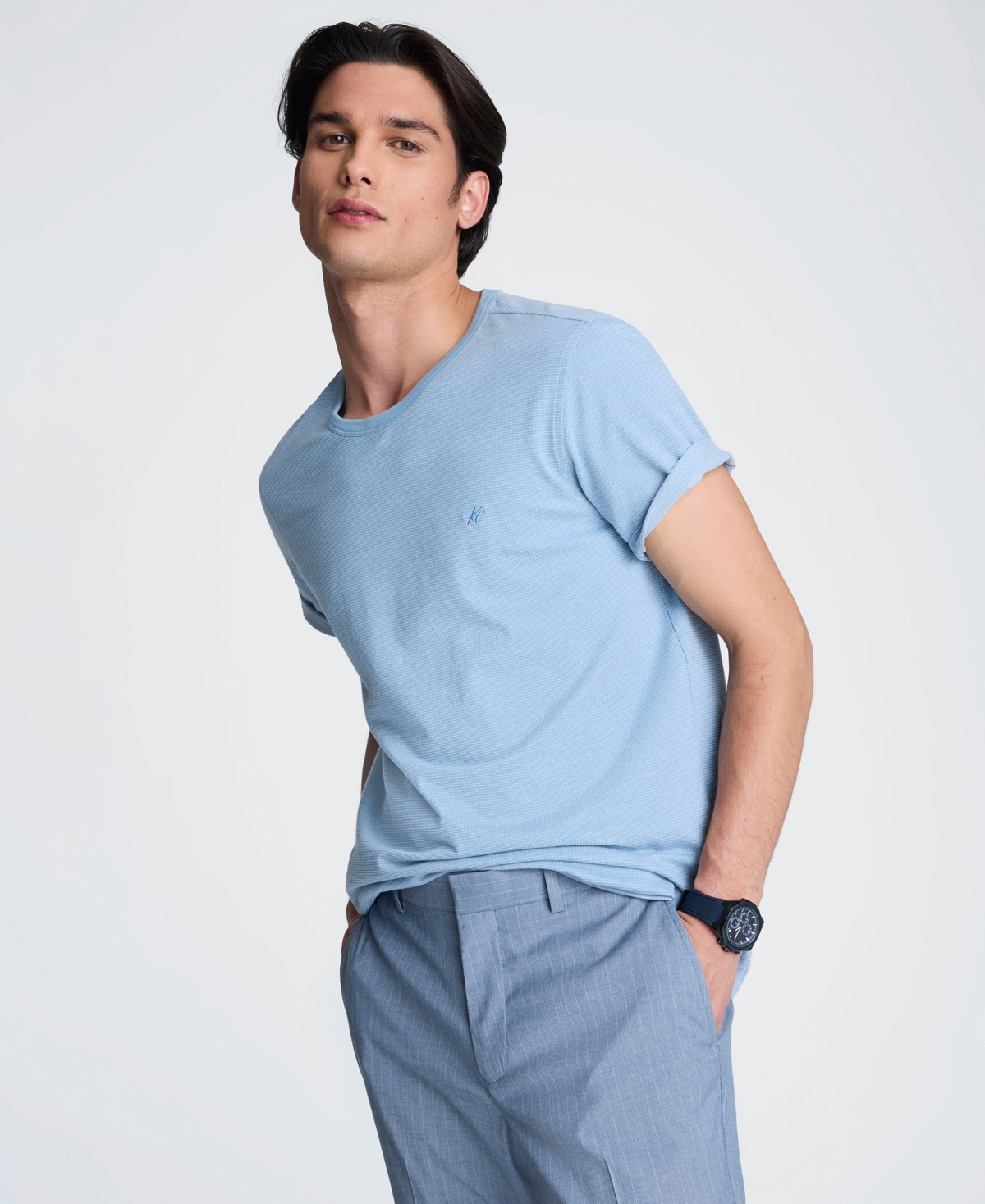 Click here for Kenneth Cole Mens Slim Fit Crewneck T-Shirt - Ligh... prices